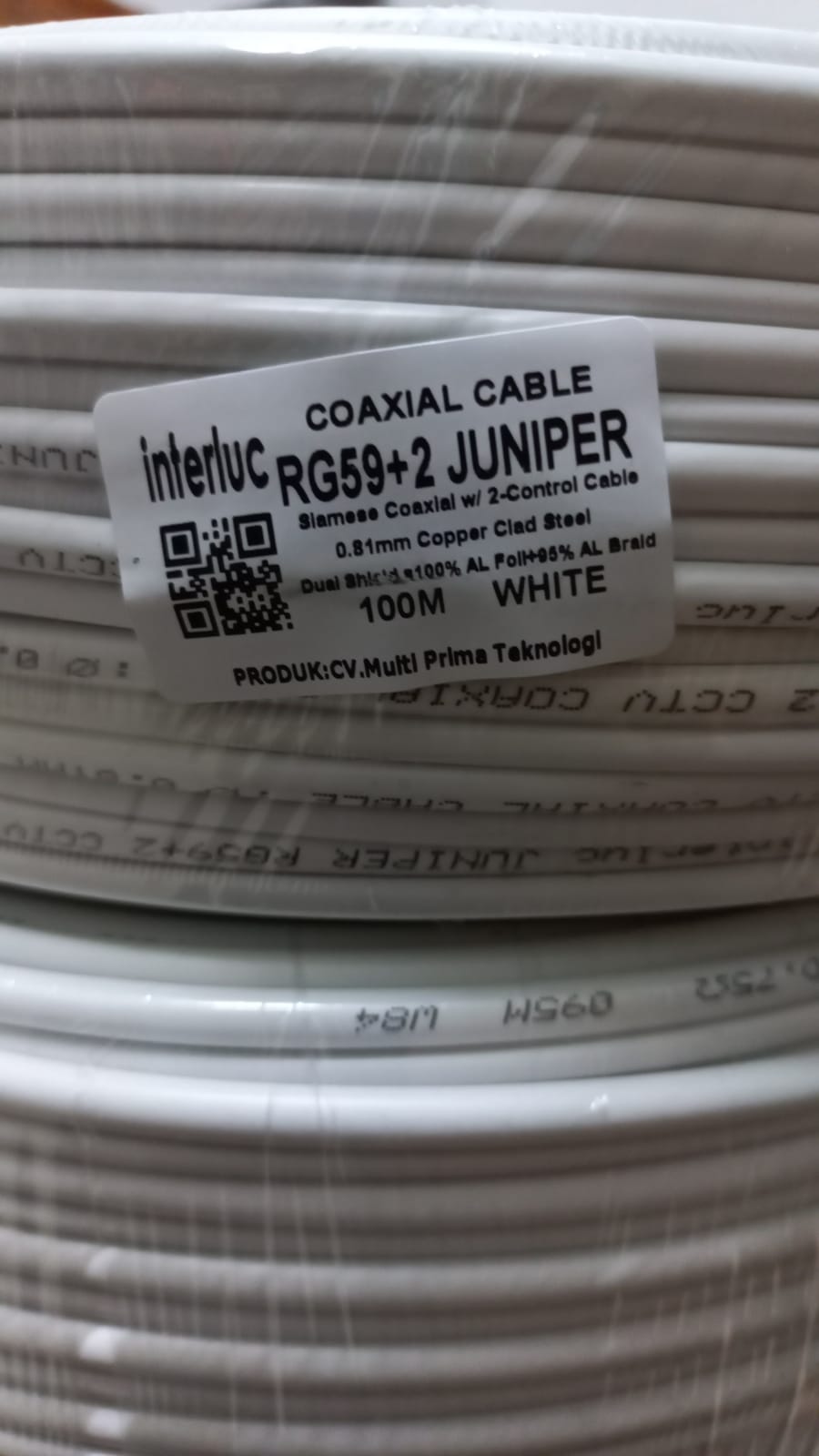 Kabel CCTV RG59 Plus Power 50M 100M 300Meter Warna Putih INTERLUC ...