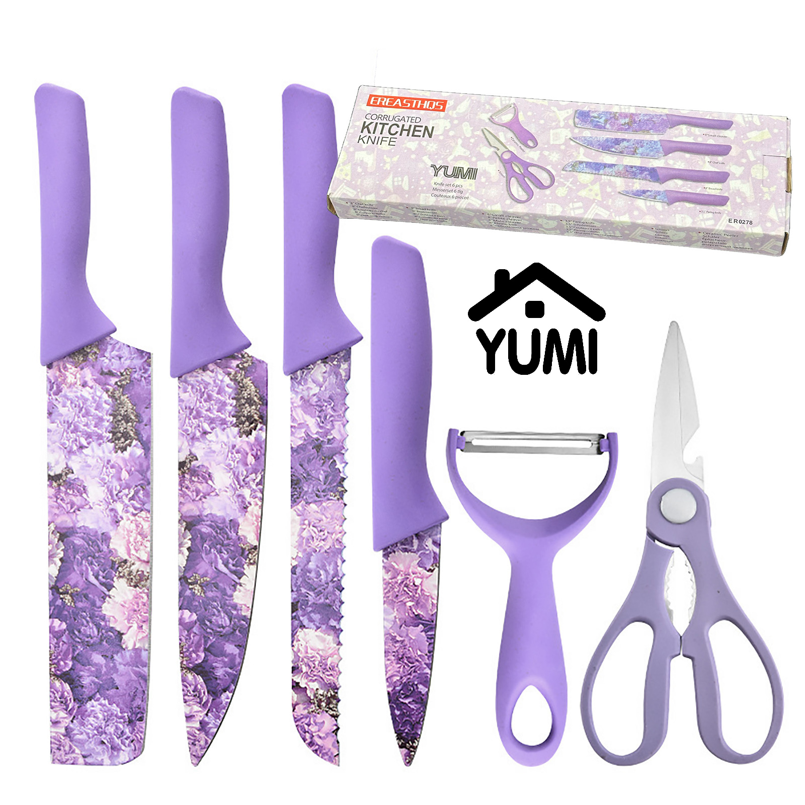 YS Pisau set lengkap / Pisau Dapur Set 6 in 1 Stainless Steel / Great ...