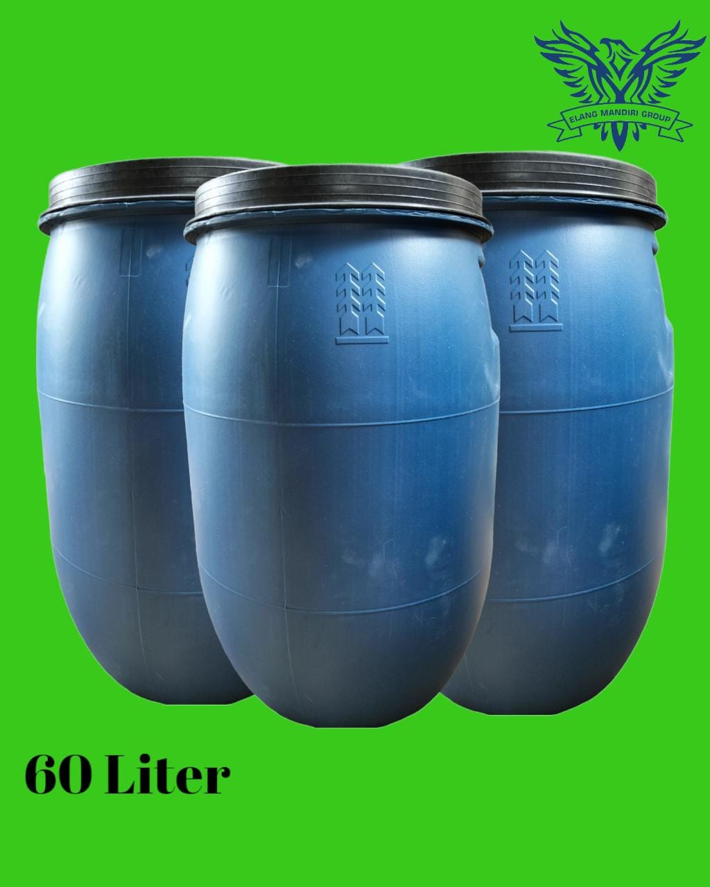 60 Liter Tong Air Biru/ Tong Komposter Biru/ Tempat Sampah Serbaguna ...