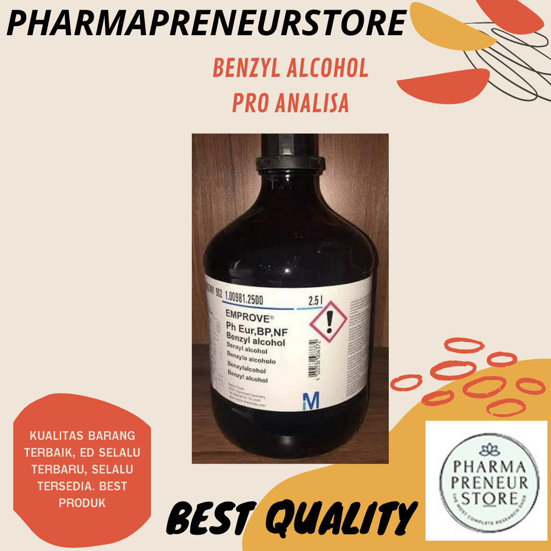 BENZYL ALCOHOL PRO ANALISA 50 ML DAN 100 ML KEMASAN MERCK BEST QUALITY ...