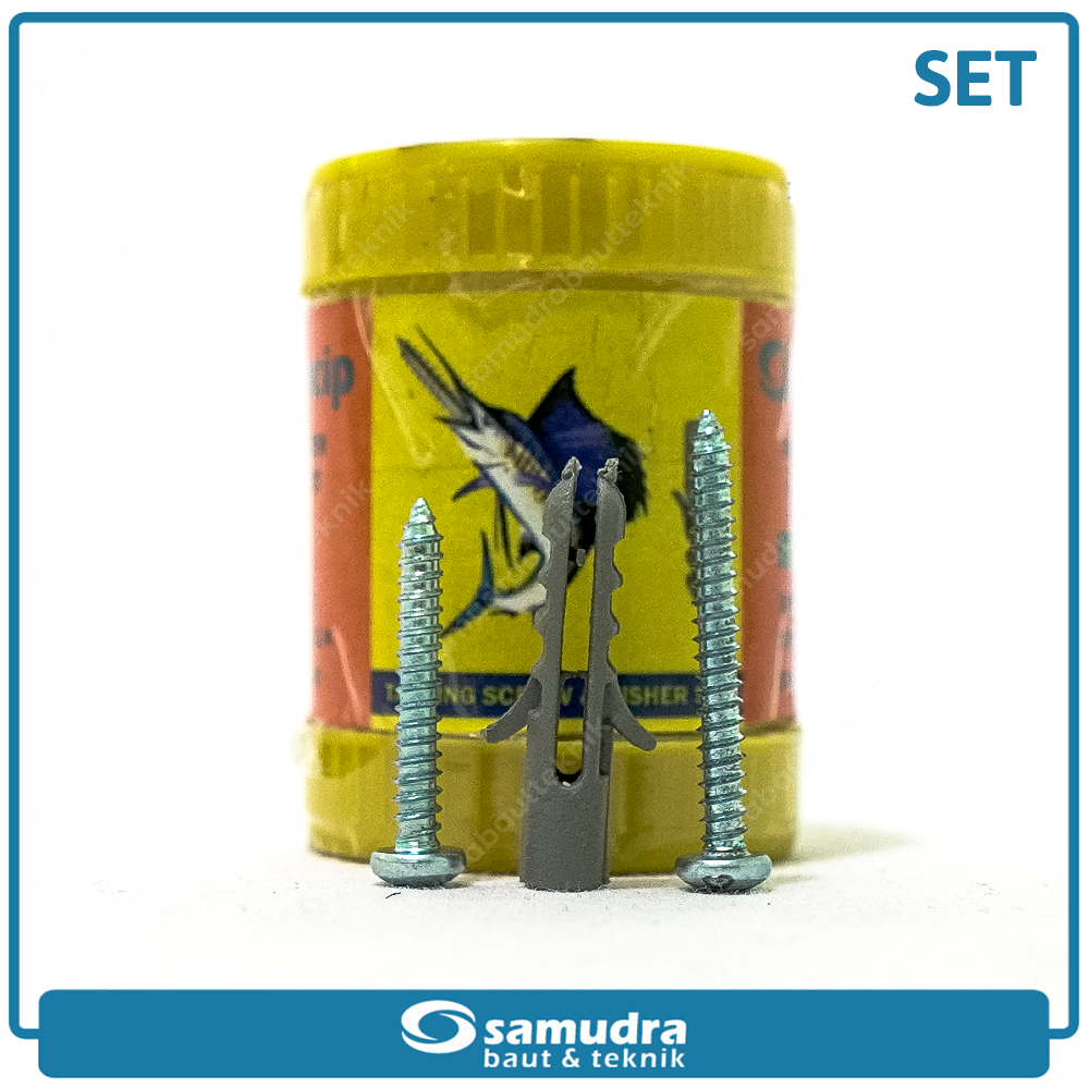 SMD Set 30 pcs Sekrup Tapping PH 6 + Angkur Tembok S6 Baut Screw PAB ...