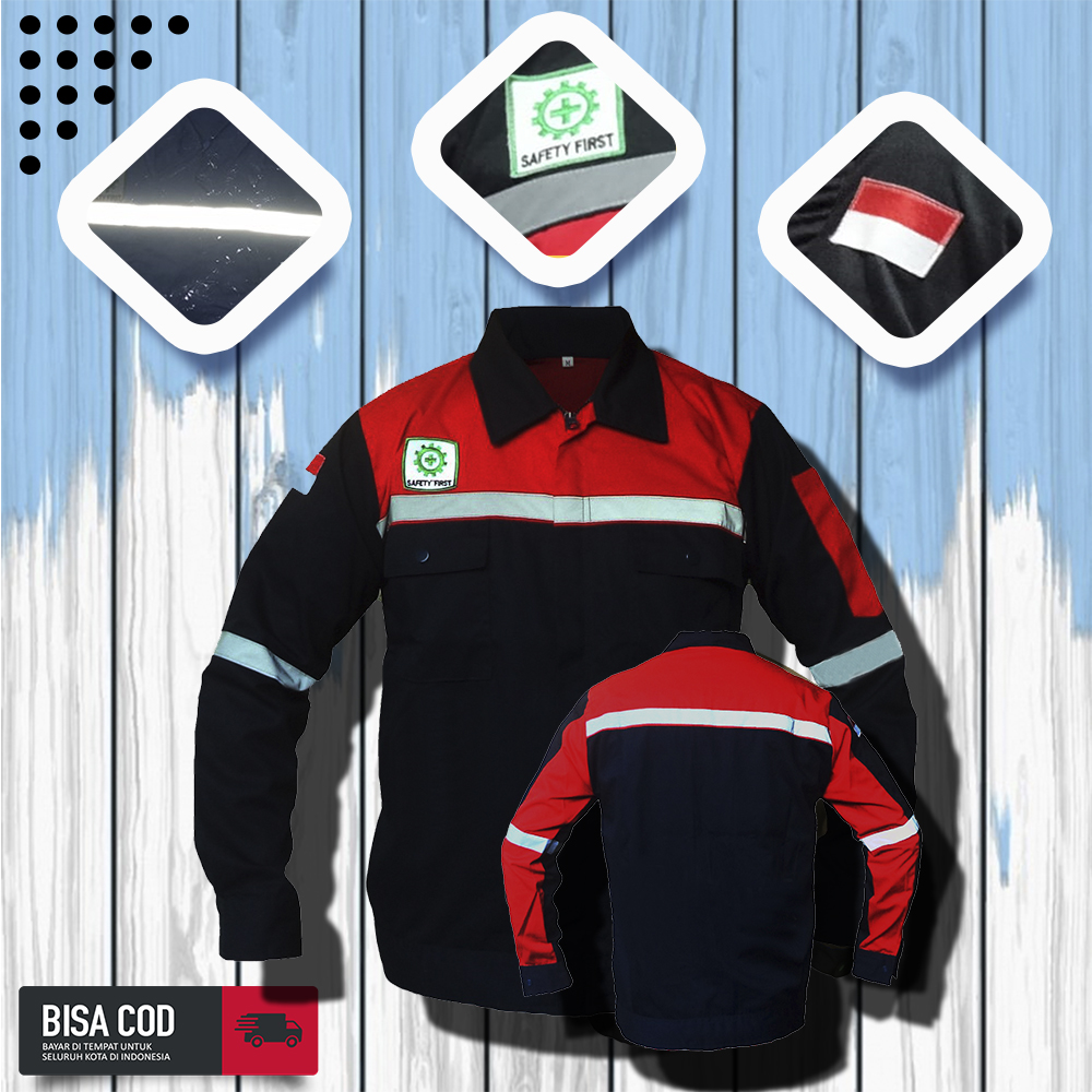 Baju Wearpack Safety Hitam Series Pakaian Wearpack Kerja Lapangan ...