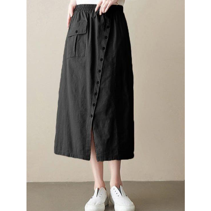 Yellowface Unni Skirt Rok Wanita Korean Style Polos Bahan Cigaret ...