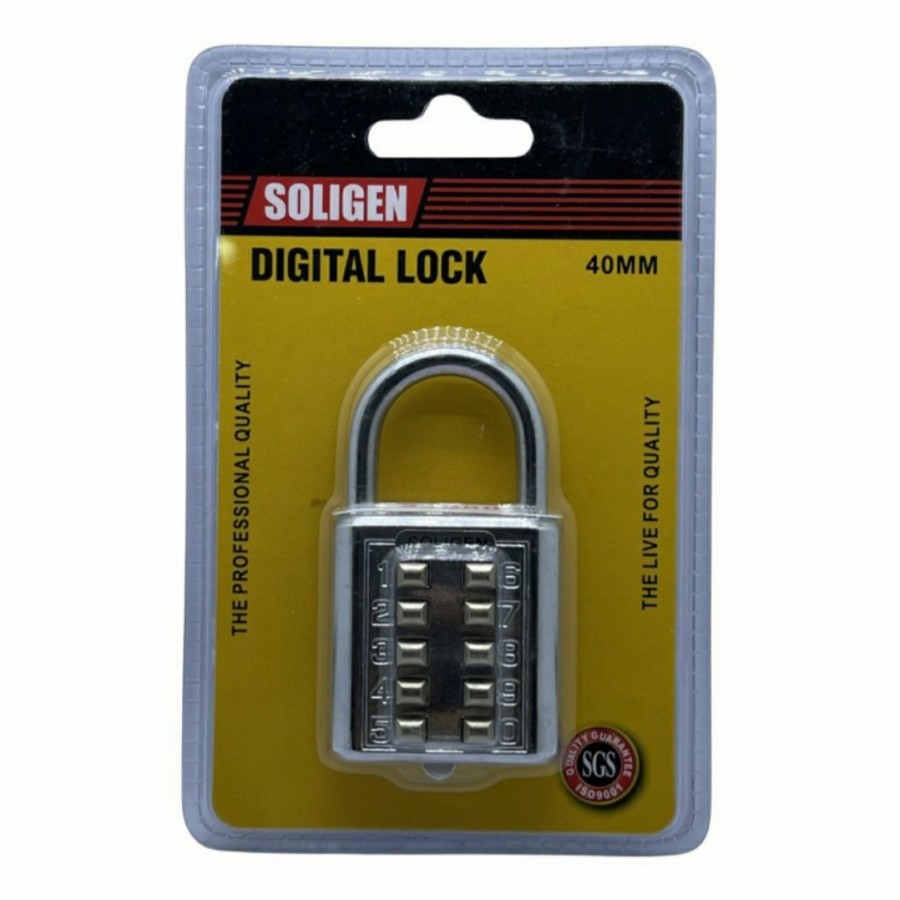 Gembok Digital 40mm 5 Angka SOLIGEN Nomor Chrome | Lazada Indonesia