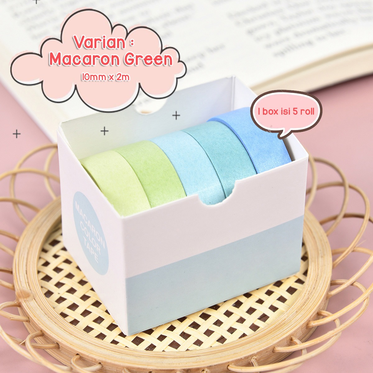 LUCKY CAT - Washitape Selotip Kertas Polos Aesthetic | Hiasan buku ...