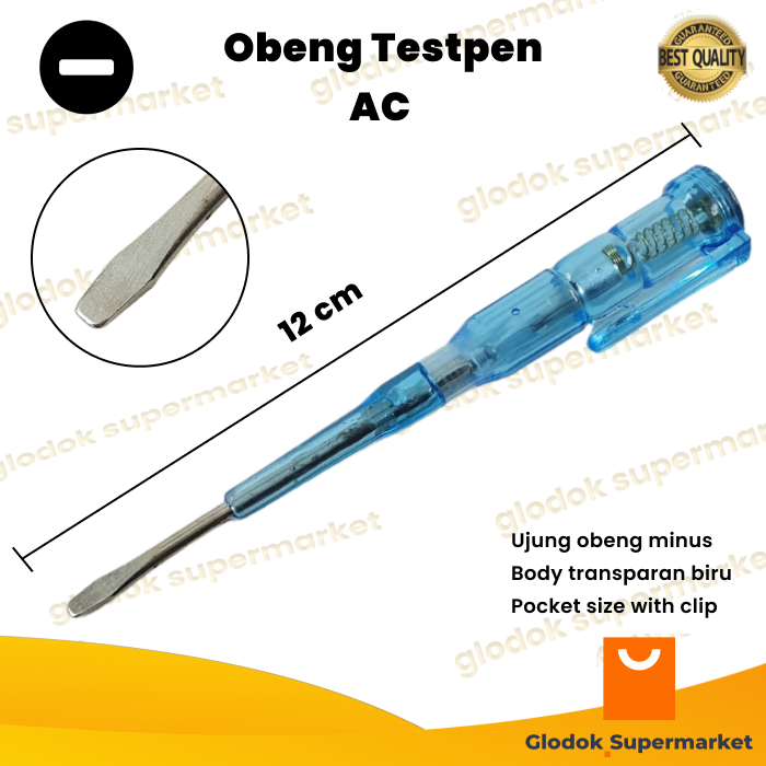 Obeng Testpen AC Tespen Panjang 12cm 100-500 Volt | Lazada Indonesia