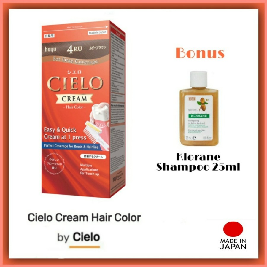 CIELO HAIR COLOR CREAM No 4RU Purple Brown - MADE IN JAPAN | Lazada ...