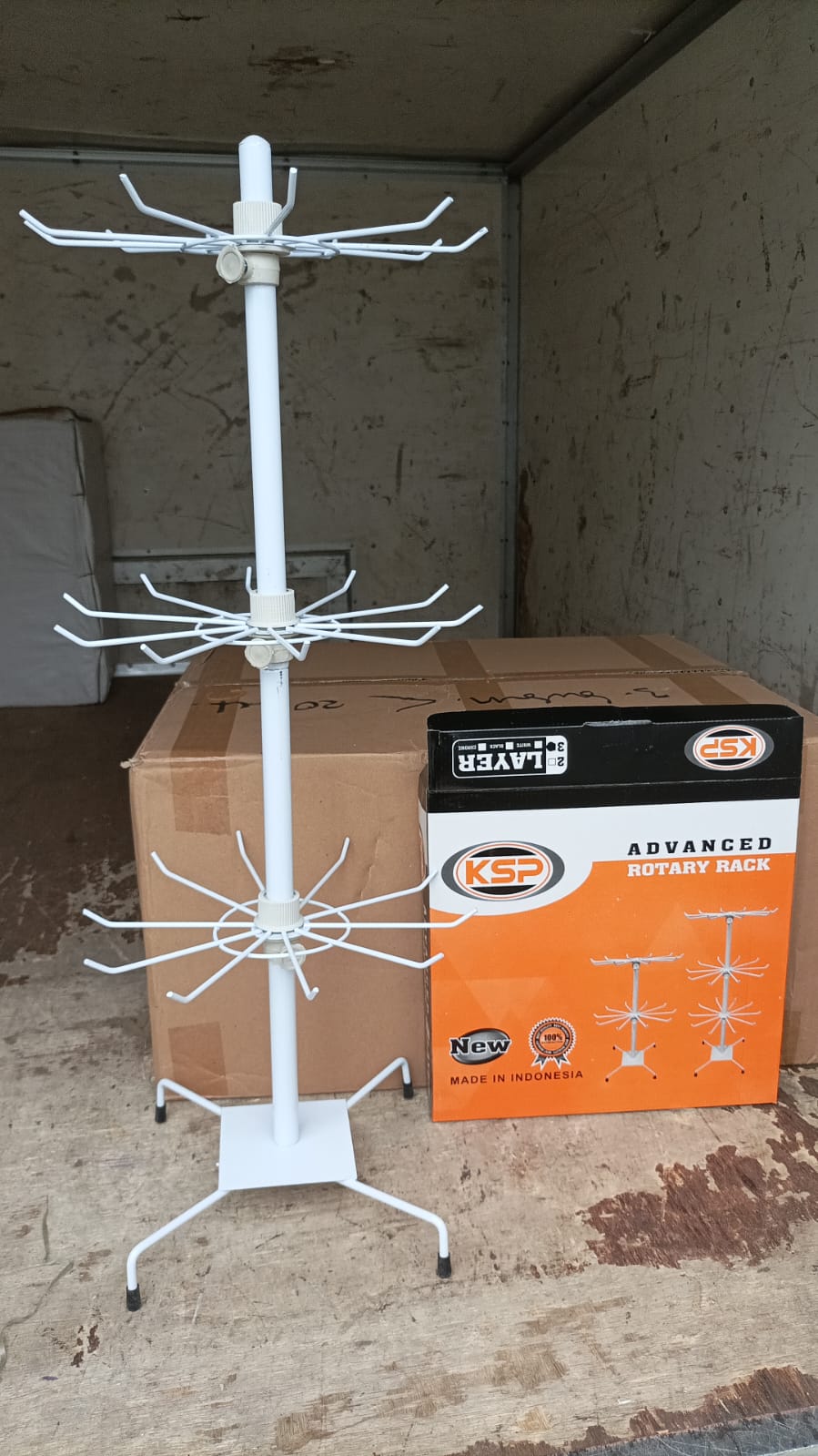 Rak putar besi pajangan display toko 3 tingkat layer rotary rack KSP ...