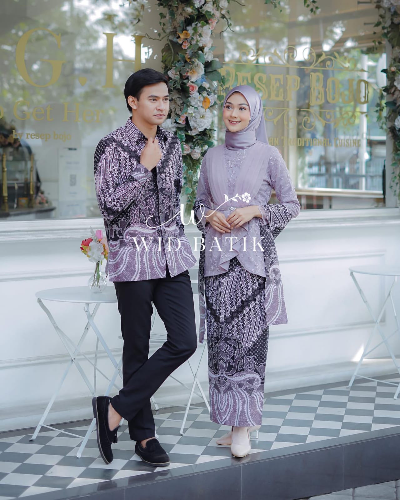 Kebaya Couple Aveena Mauve, Kebaya Widbatik, couple kebaya widbatik ...