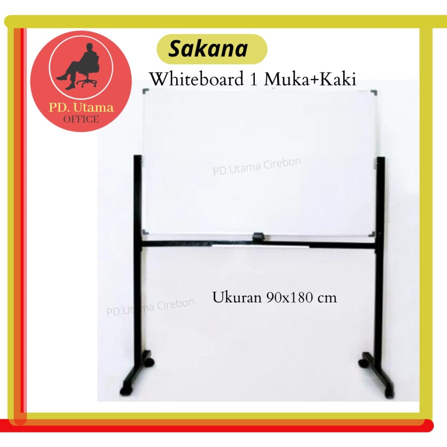 Whiteboard Sakana 90x180 cm (1 Muka + Kaki) Papan Tulis Sekolah/Kantor | Lazada Indonesia