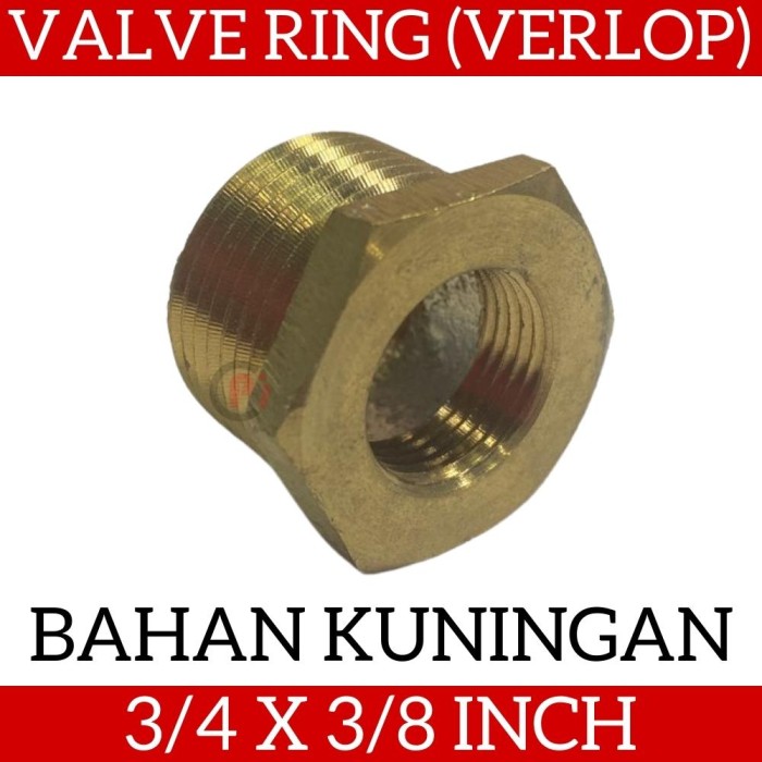 Valve Ring Verloop 3/4 Inch x 3/8 Inch Bahan Kuningan Bushing Vlok ...
