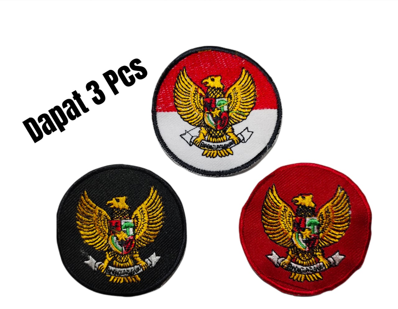 Dapat 3 Pcs Emblem Bordir / Patch Kain Logo Garuda Indonesia | Lazada ...