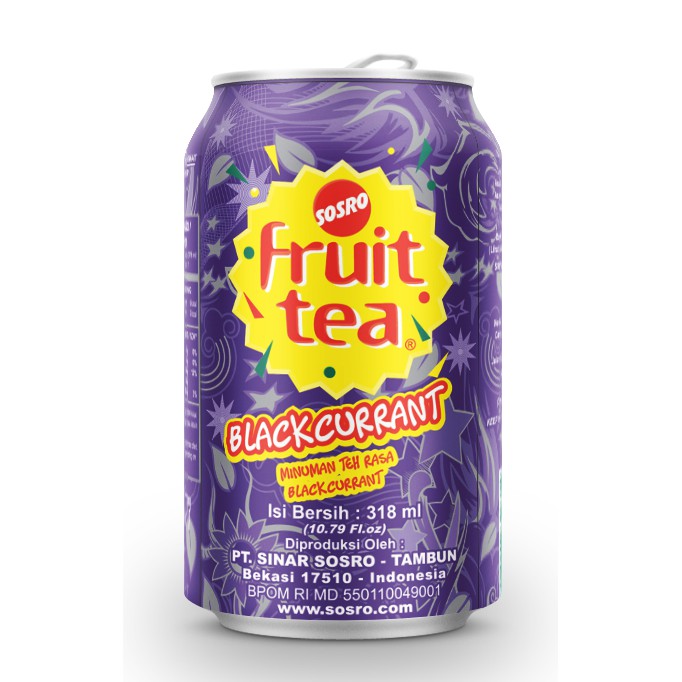 Fruit Tea Sosro BlackCurrant Can 318 ml isi 24 pcs | Lazada Indonesia