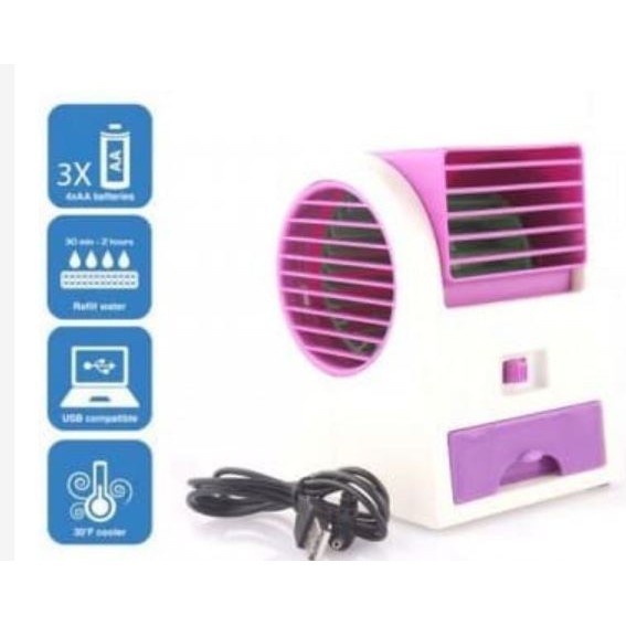 (SKR) [COD]AC Duduk Mini Portable Double Cooler Fan Kipas Angin Aroma ...