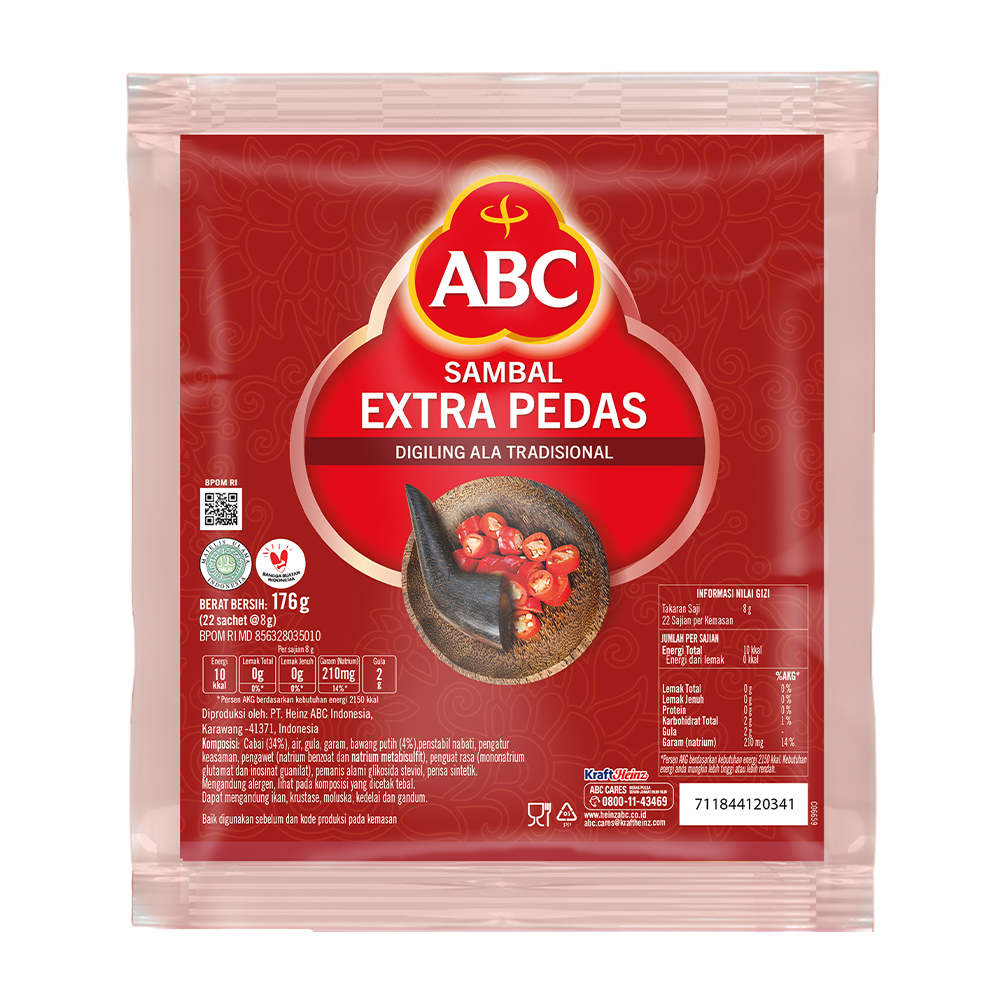 ABC Saus Sambal Extra Pedas Sachet 8g x 22 | Lazada Indonesia