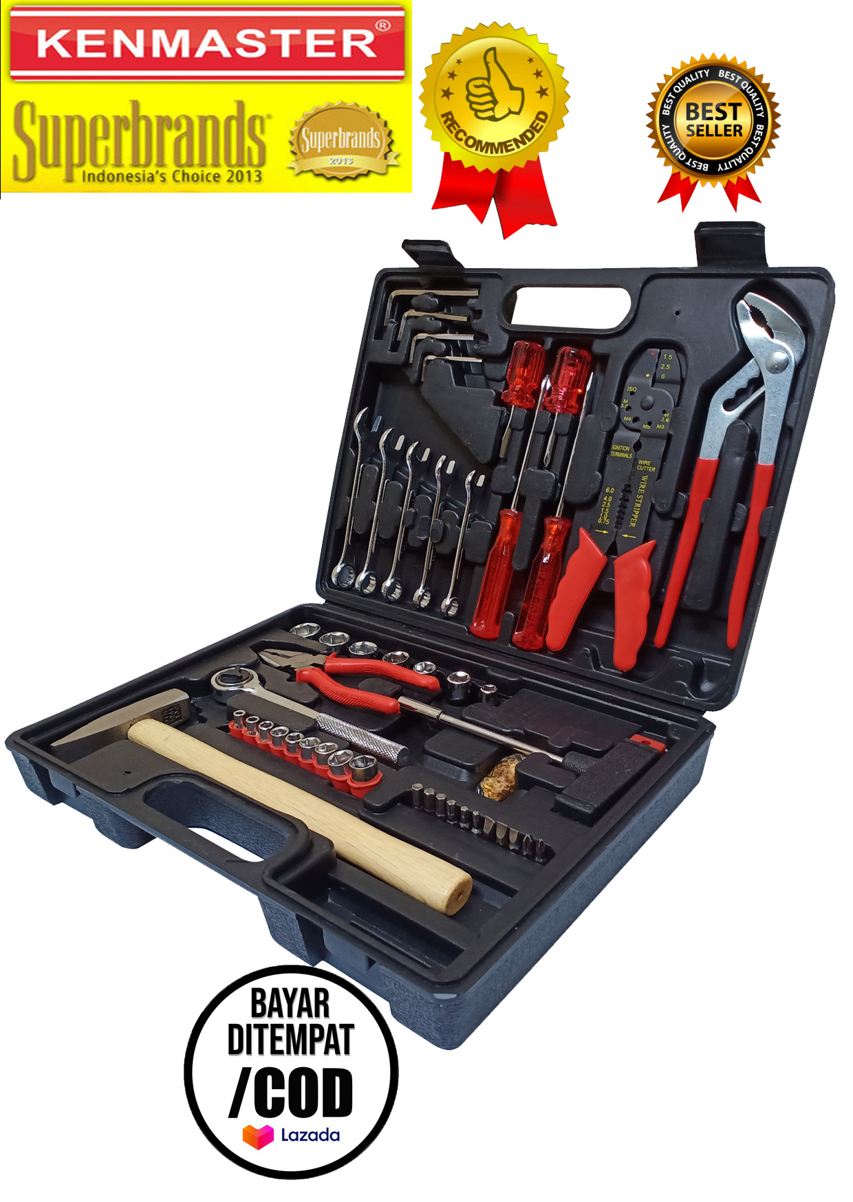 Original Kenmaster Toolkit isi 100 Pcs N2 Alat- alat Tukang Lengkap ...