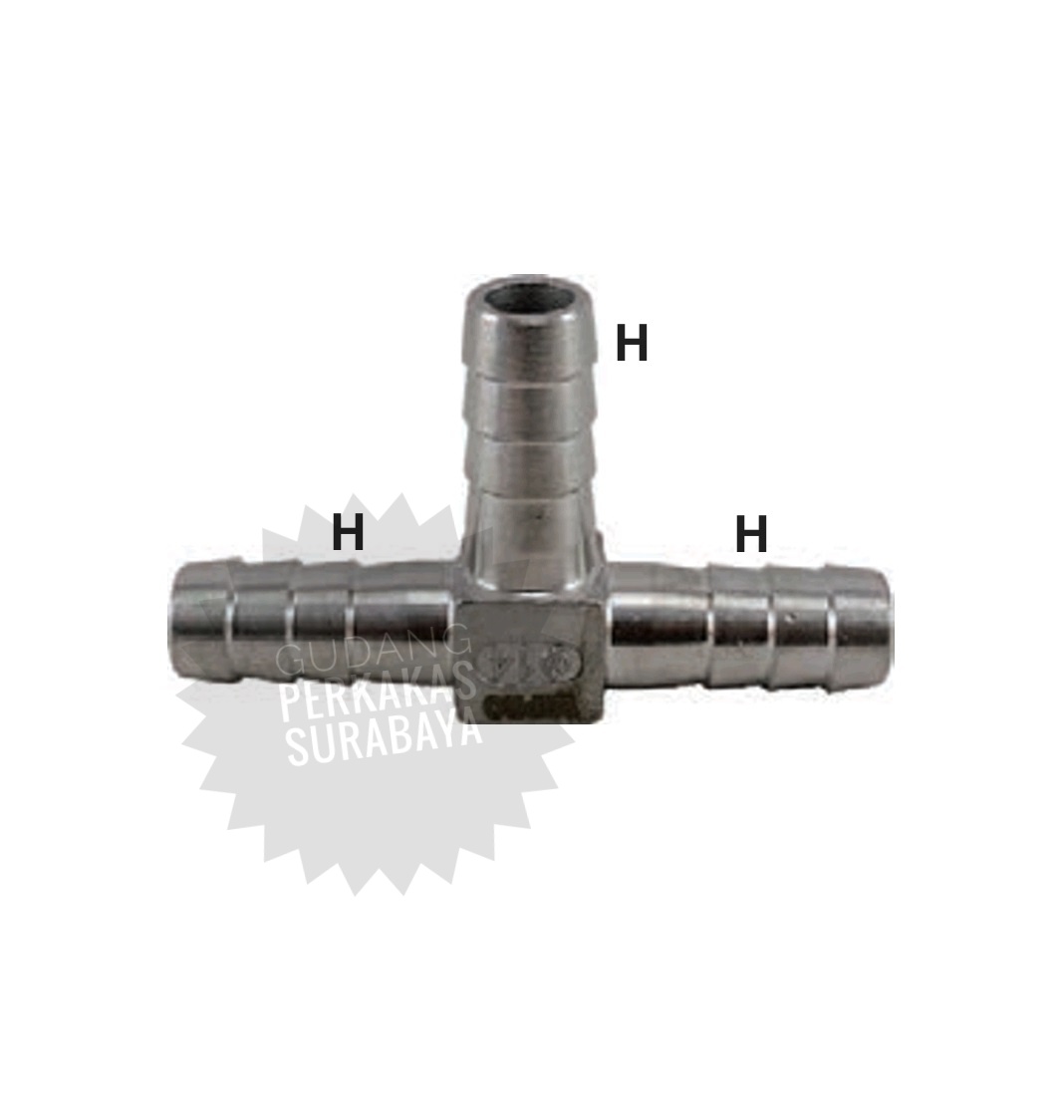 T TYPE HOSE BARB SUS304 SAMBUNGAN SELANG CABANG 3 TEE SELANG SAMBUNGAN ...
