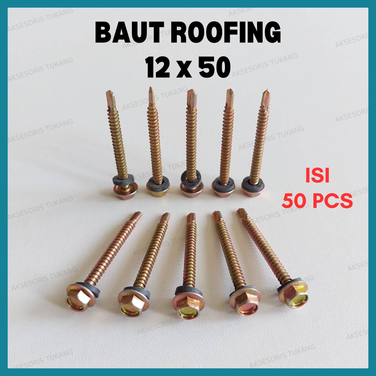 Baut Roofing 12x50 5cm Isi 50 Pcs Skrup Baut Baja Ringan SDS 12 x 50 mm ...