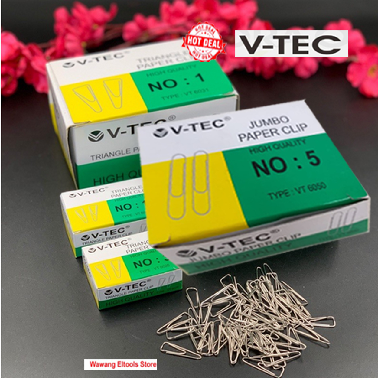 Paper Clip V-TEC No. 1 / No. 5 JUMBO ( (TRIANGLE PAPER CLIP) | Lazada ...