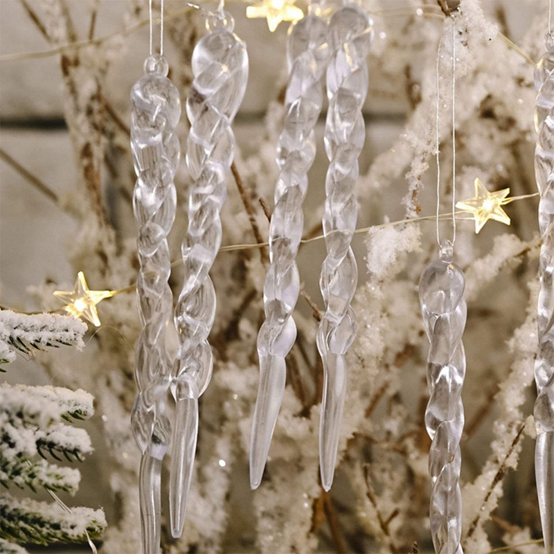 48 Pcs Plastic Hanging Icicle Drop Ornament for Christmas Tree Wedding ...