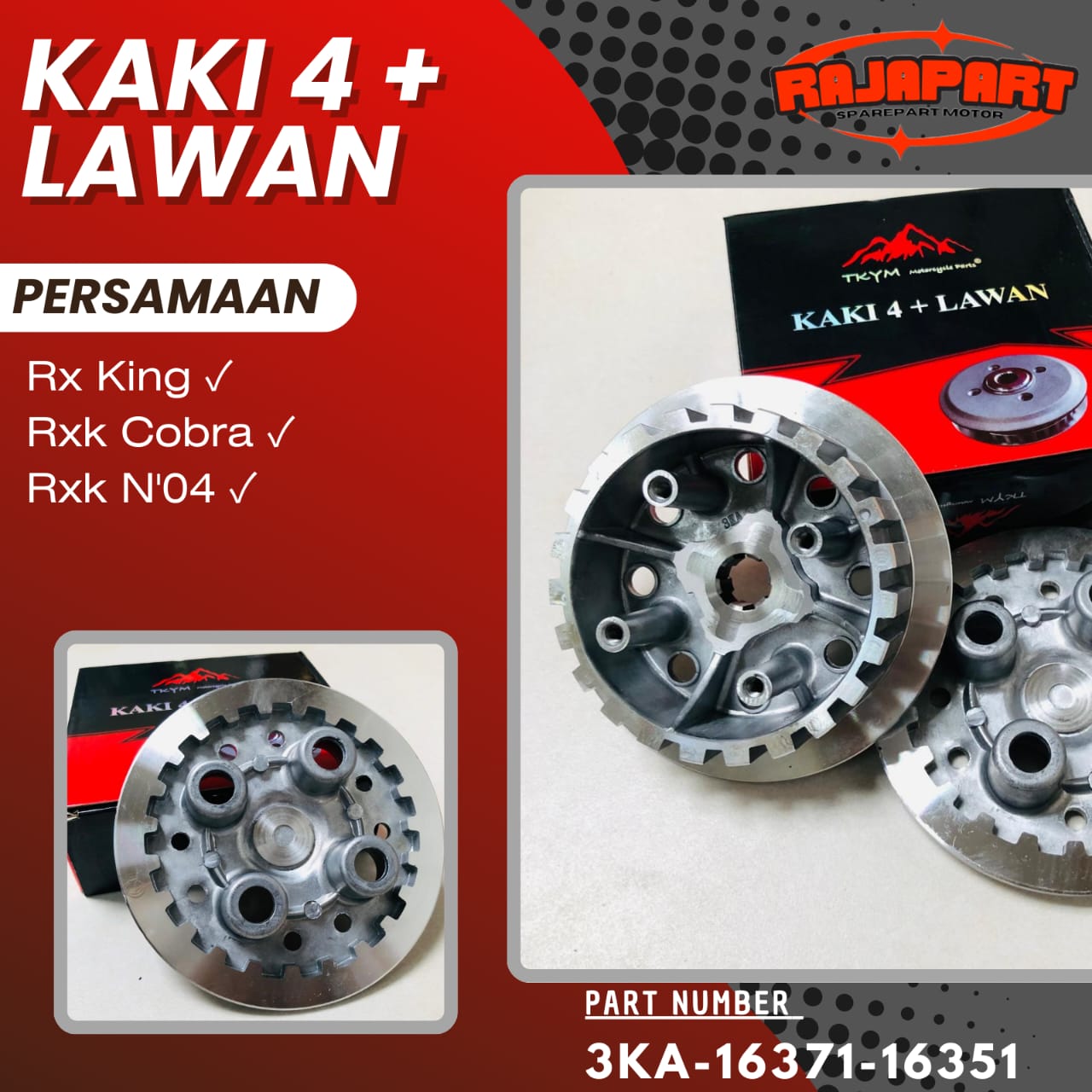Kaki 4 + lawan Kaki Lawan 4 Rumah Kopling Motor RXK RX-King RXKing Dudukan (3KA) ORIGINAL ...