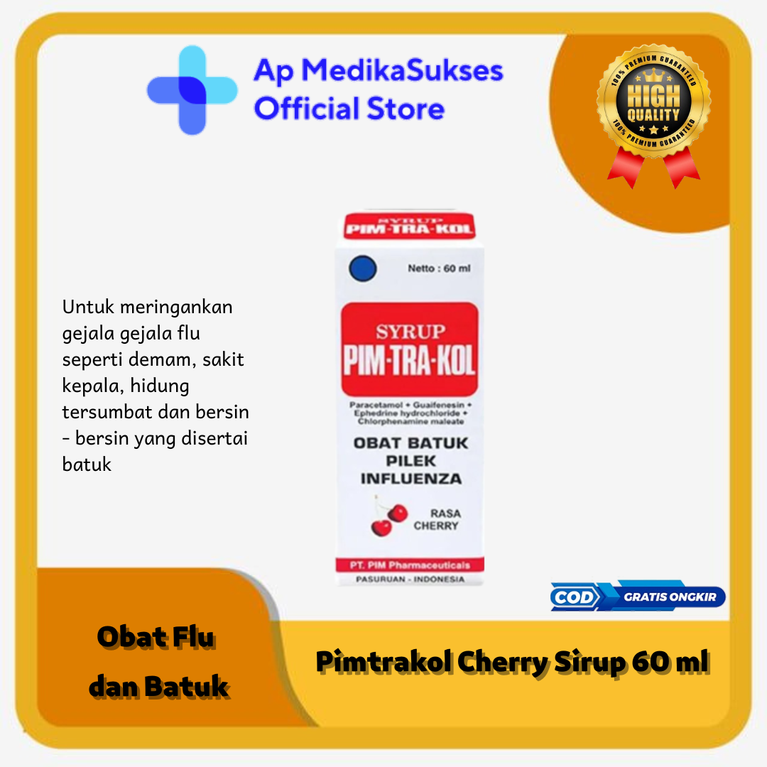 PimTraKol Cherry Sirup 60 ml - Meredakan batuk dan pilek | Lazada Indonesia