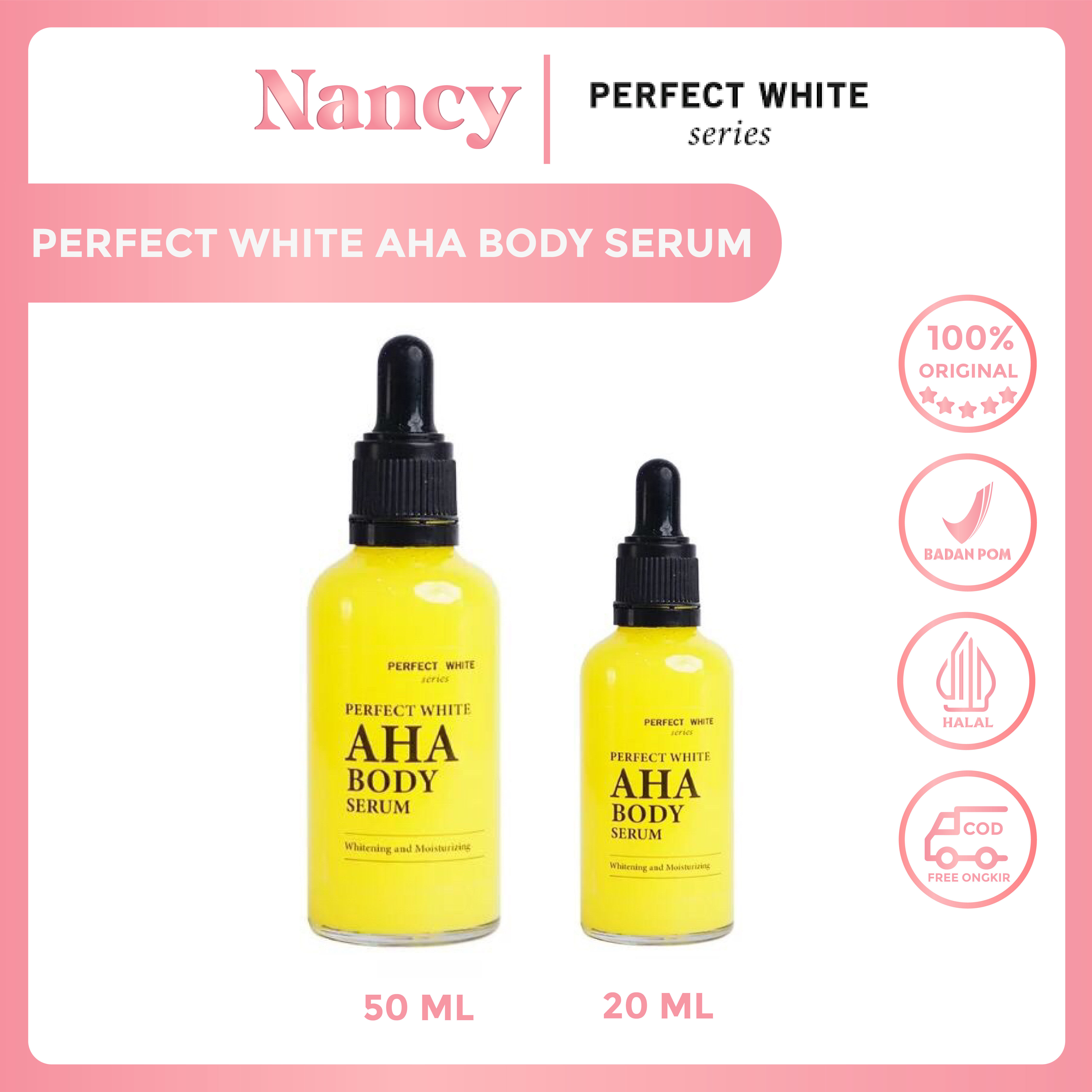 (READY) PERFECT WHITE AHA BODY SERUM WHITENING & MOISTURIZING 20/50 ML BPOM | Lazada Indonesia