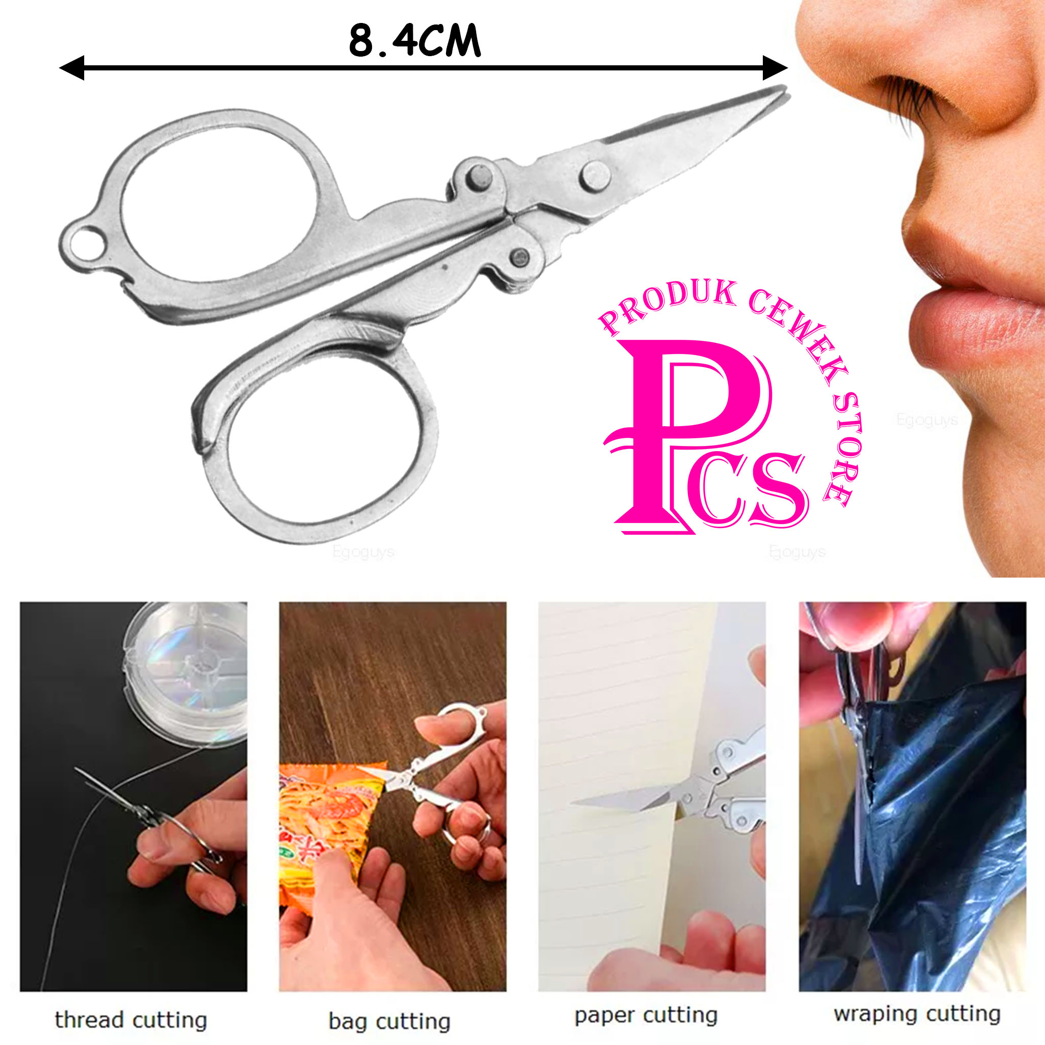 (PCS) GUNTING LIPAT STAINLES STEEL GUNTING KECIL MINI FOLDING SCISSORS ...