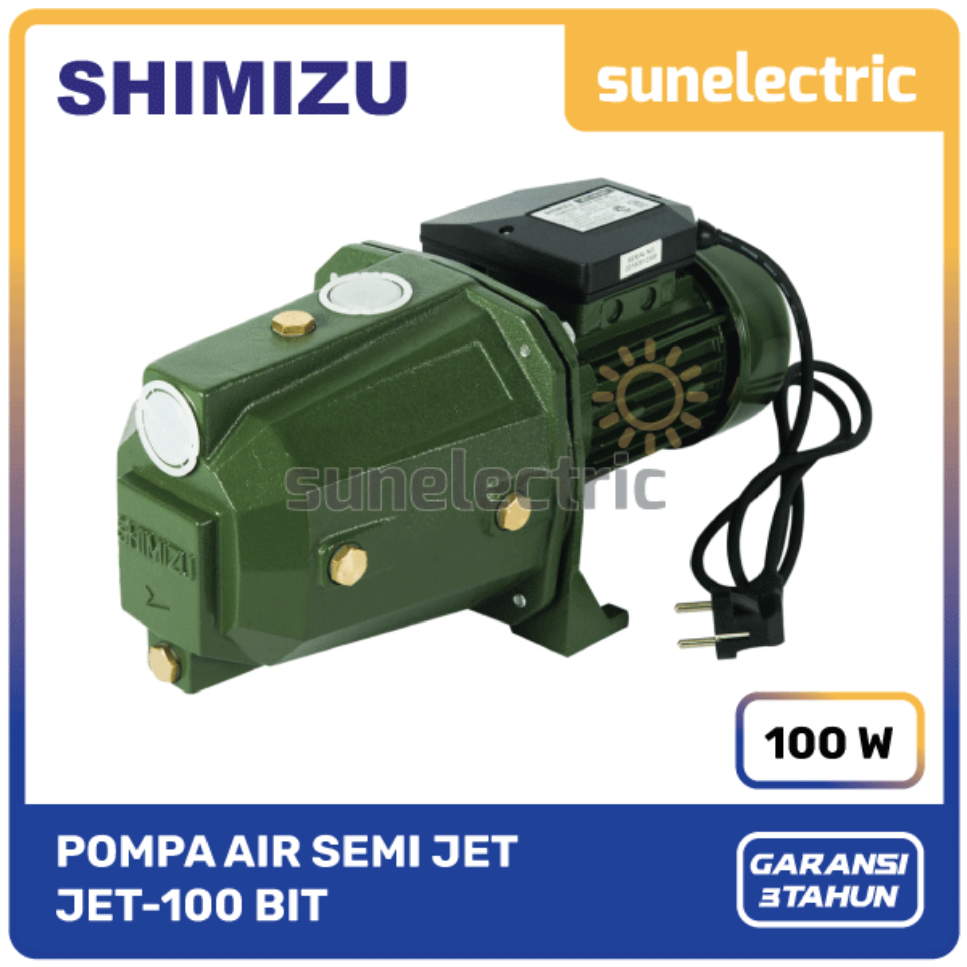 Shimizu JET-100 Pompa Air Semi Jet (100 W) Daya Hisap 11 Meter / JET 100 / JET100 - Hijau ...