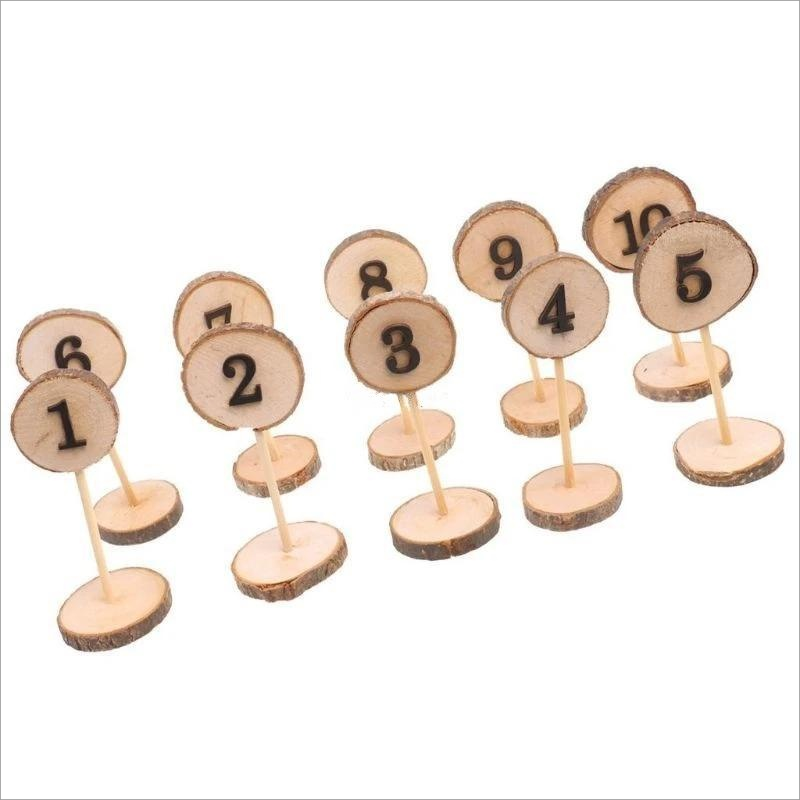 Nomor 1-10 Nomor Meja Restoran Kayu Table Number Nomor Meja Cafe ...