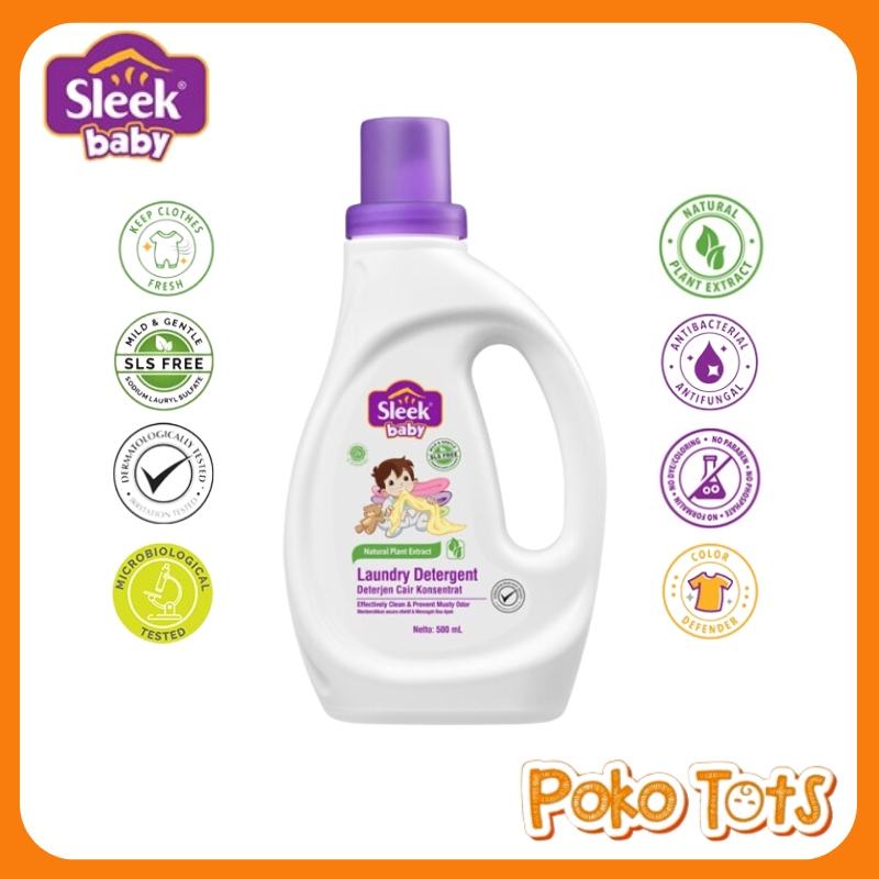 Sleek Baby Laundry Detergen Botol 500ml Deterjen Cair Pencuci Baju Bayi ...