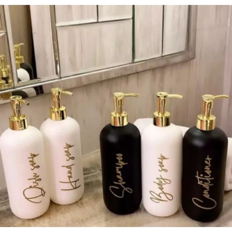 Botol Pump 500ml Tempat Sabun dan Shampoo + Stiker Lucu Requst ( STIKER ...