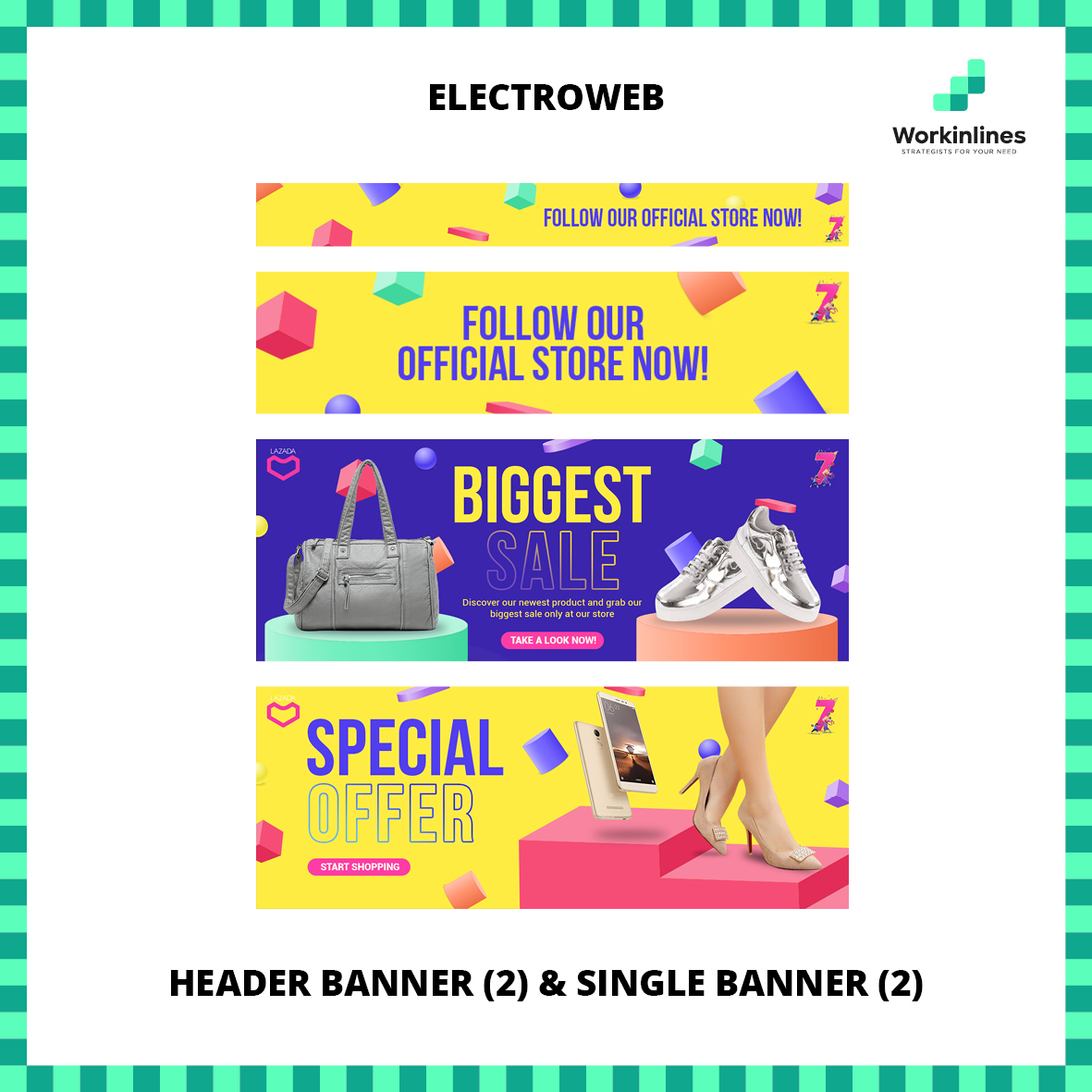 WORKINLINES - 7th LAZ - Electroweb Themes - 4 Set Banners (Header ...