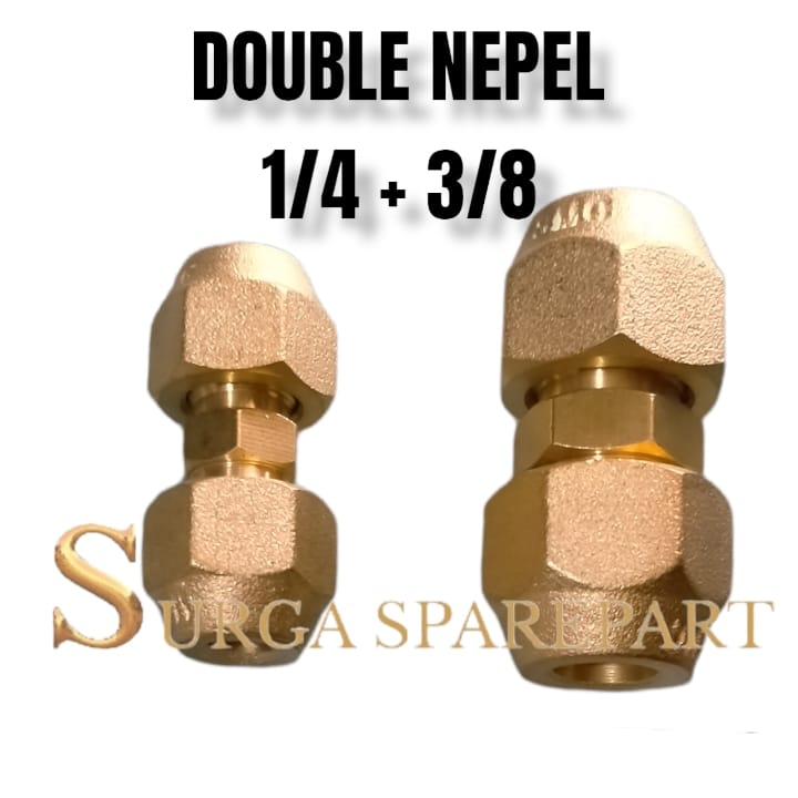 Double nepel AC 1/2 pk 3/4 pk 1 pk / Dobel nepel AC 1/4 + 3/8 / Doble nepel pipa Ac / Nepel ...