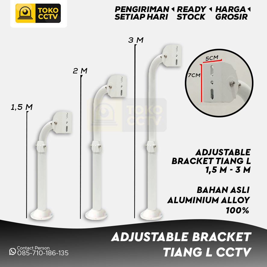 Bracket Tiang L CCTV Adjustable , Panjang 1,5 Meter - 3 Meter | Lazada Indonesia