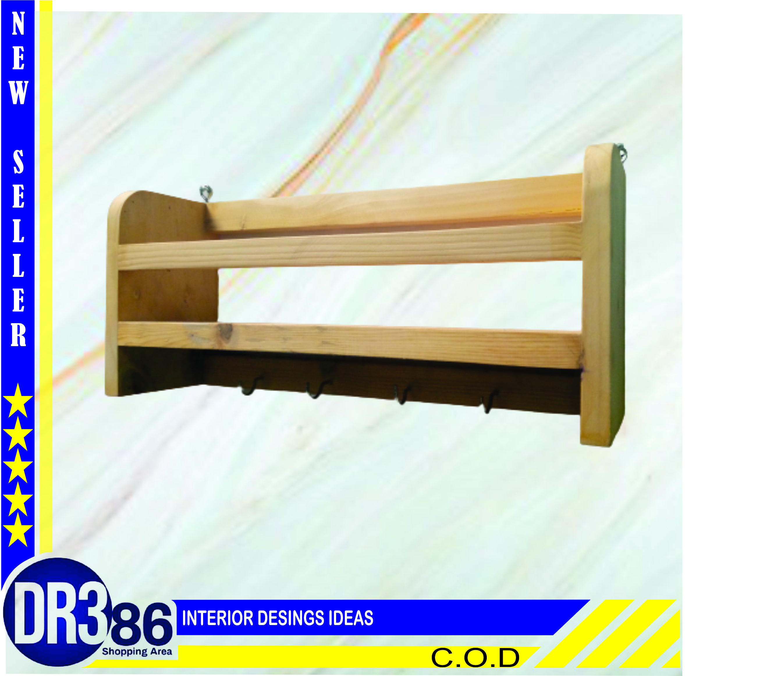 rak bumbu pengait kayu|rak serbaguna|rak gantung kayu|tempat bumbu ...