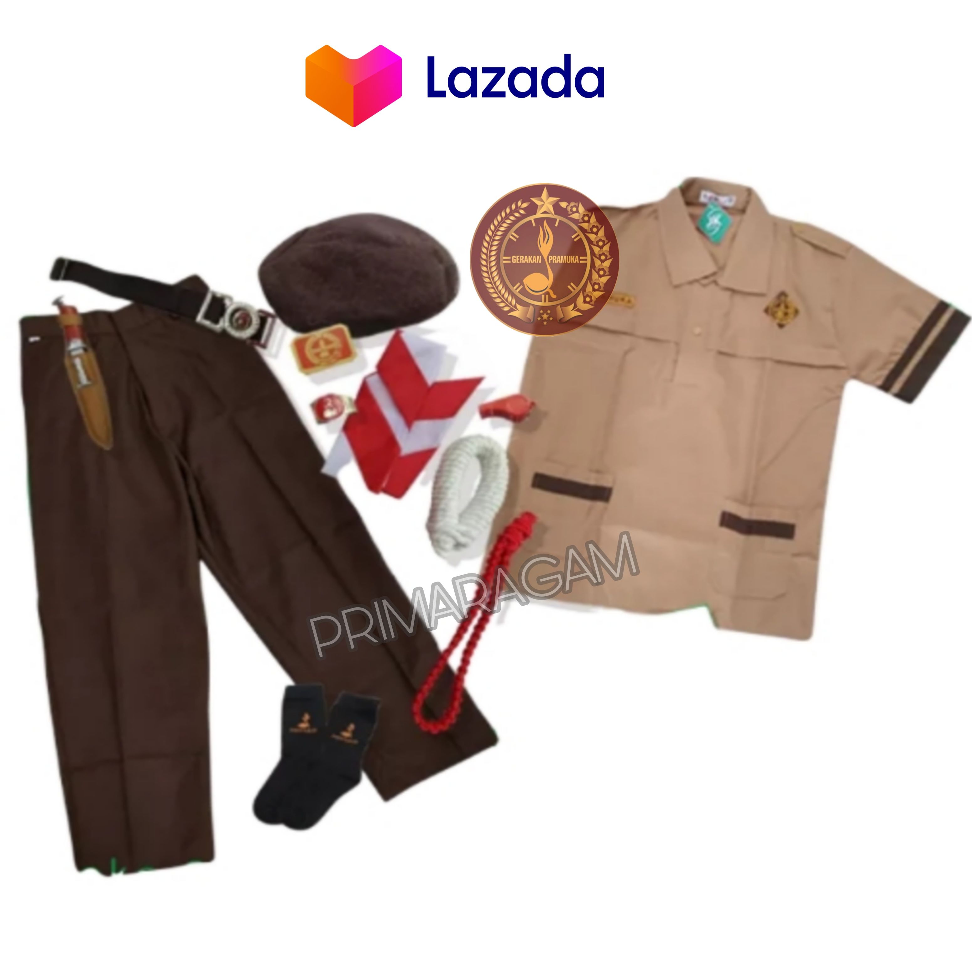 Setelan Seragam Pramuka Siaga SD Anak Laki Laki Pendek Panjang Kelas 1 ...