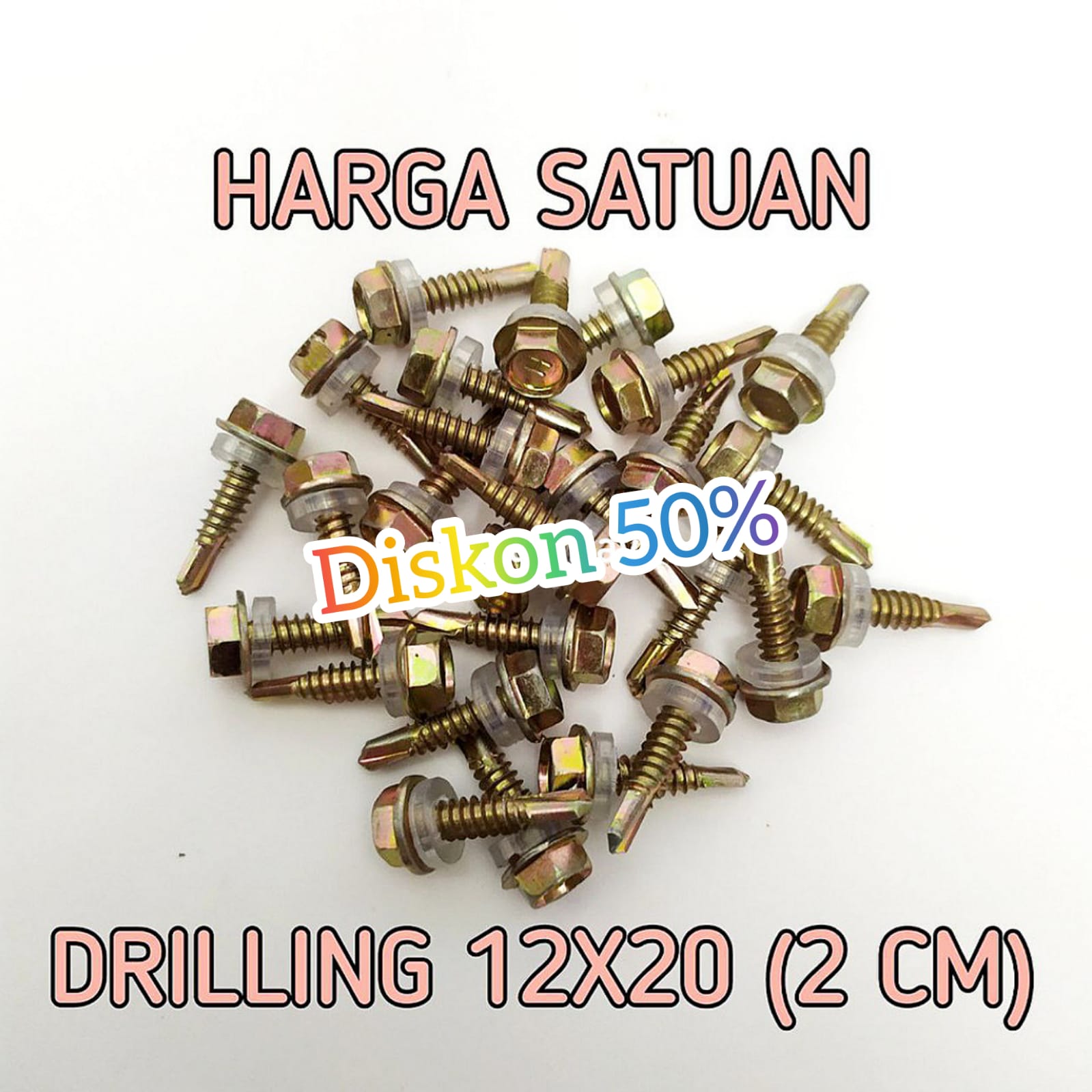 1 dus Baut Roofing 12x20 panjang 2cm isi 800pcs baut Self Drilling ...