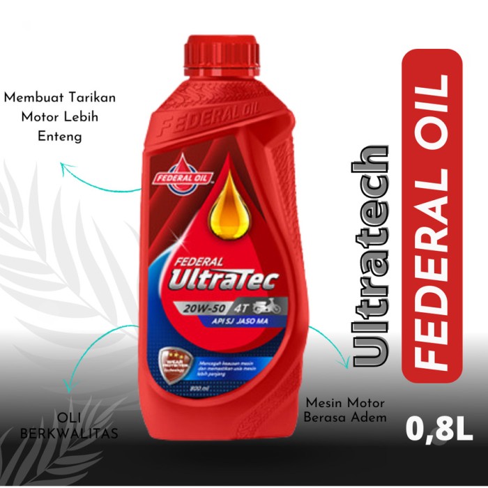 OLI FEDERAL ULTRATEC 0,8 LITER 20W-50 (Kemasan Baru) | Lazada Indonesia