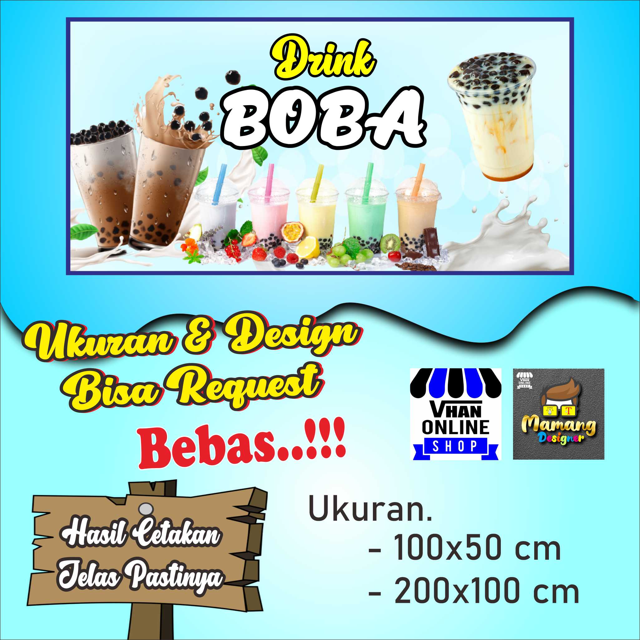 Spanduk, Banner, Mmt Drink Boba, Minuman Boba Keren | Lazada Indonesia