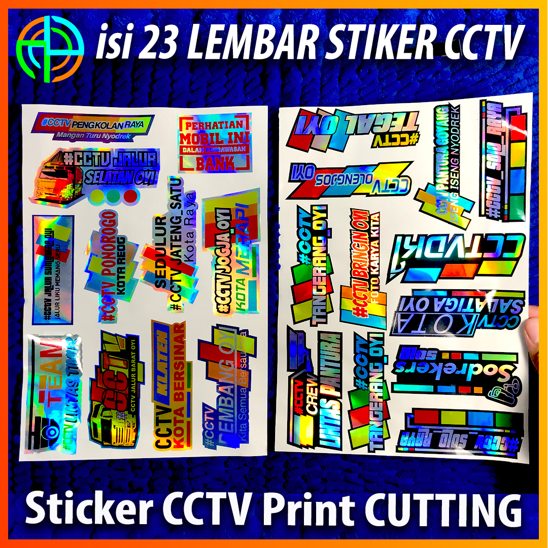 (isi 23 lembr) Hologram Stiker CCTV TRUK Cutting Potong Mesin Stiker ...