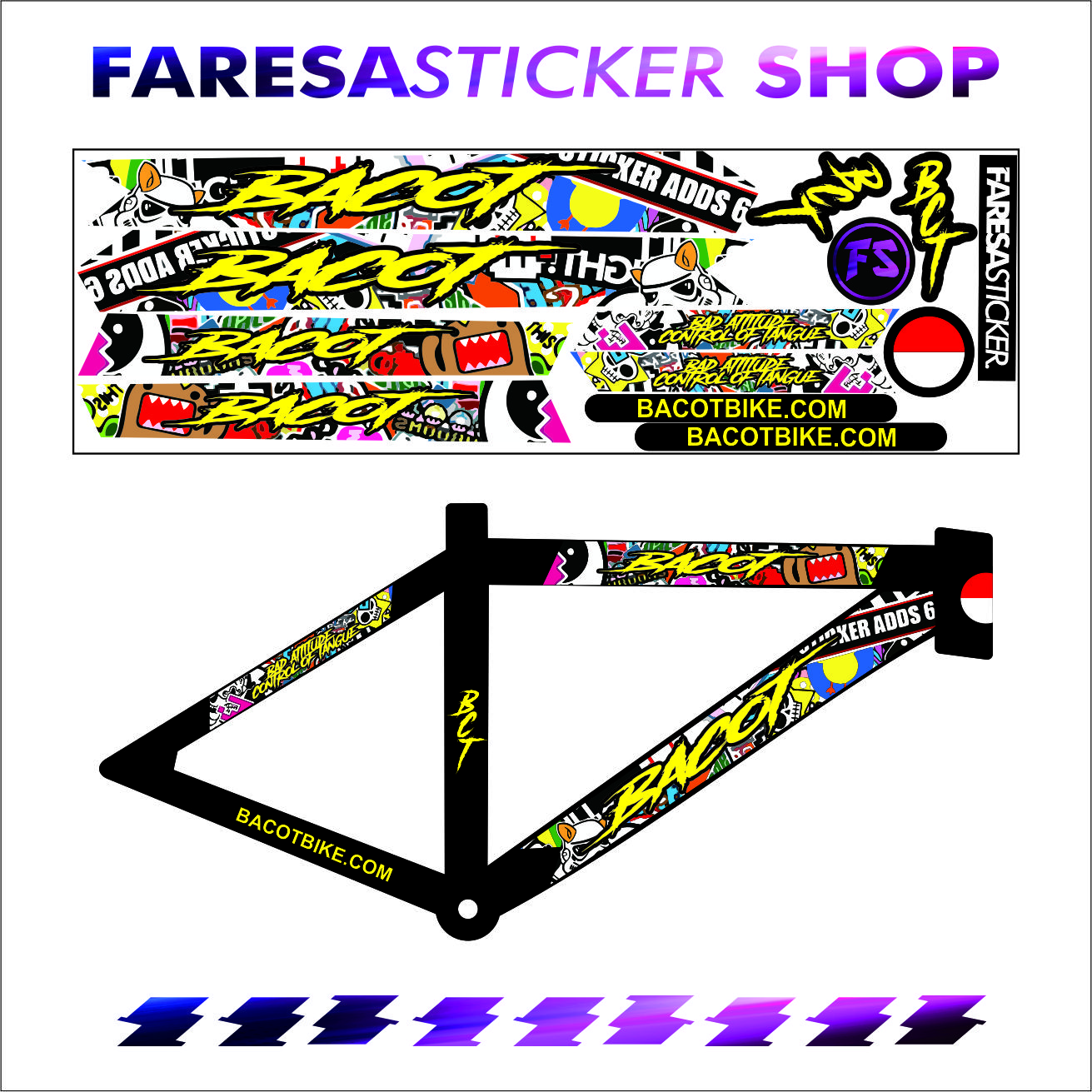 (COD) STRIPING STICKER SEPEDA BACOT X JDM NAMA KUNING TERBARU | Lazada ...