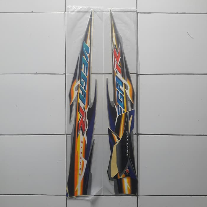 Striping Sticker body Motor Vega R 2007 Silver-Biru Strip list decal ...