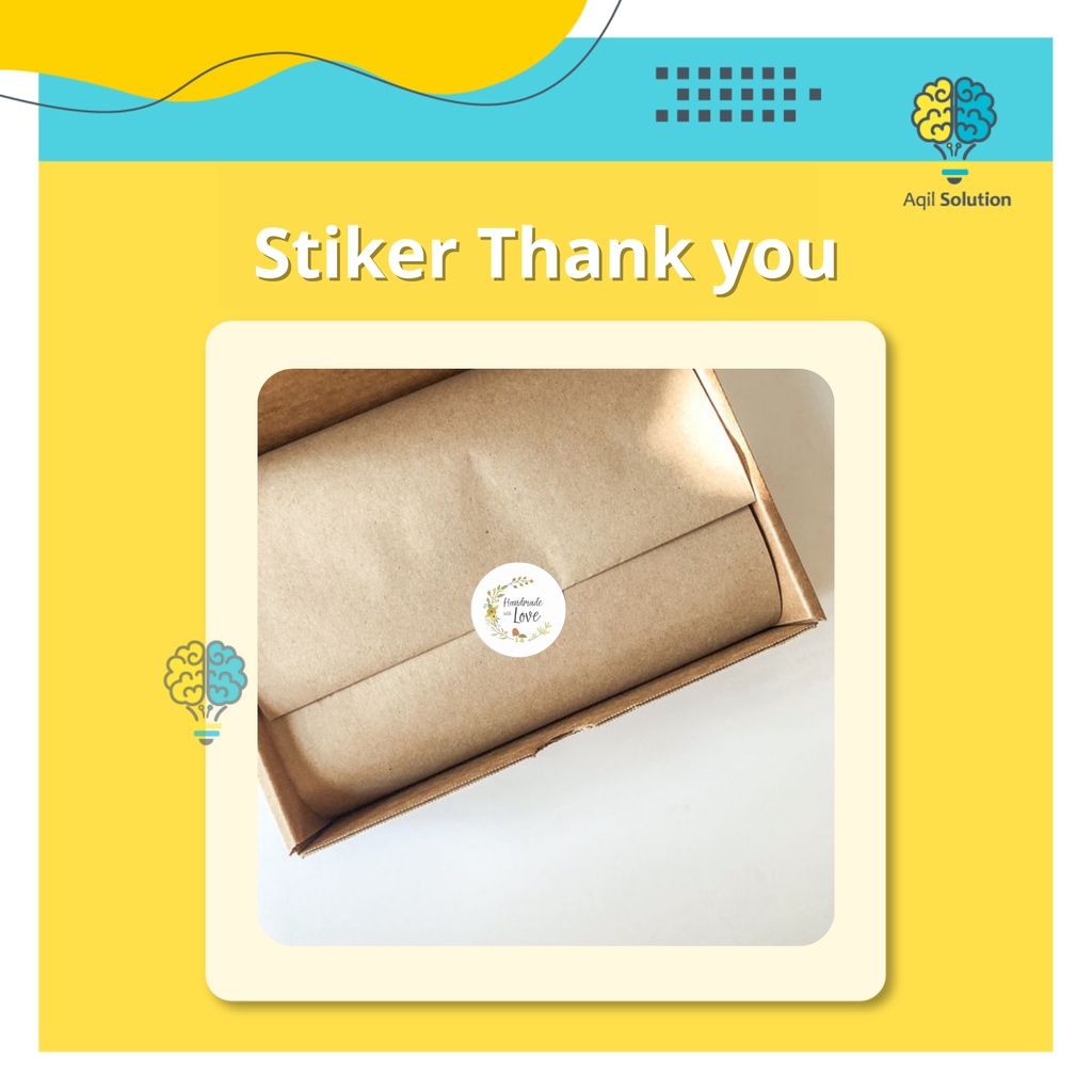 Stiker/ Thank you (promo 100 pcs) for segel kardus, wrapping paper ...