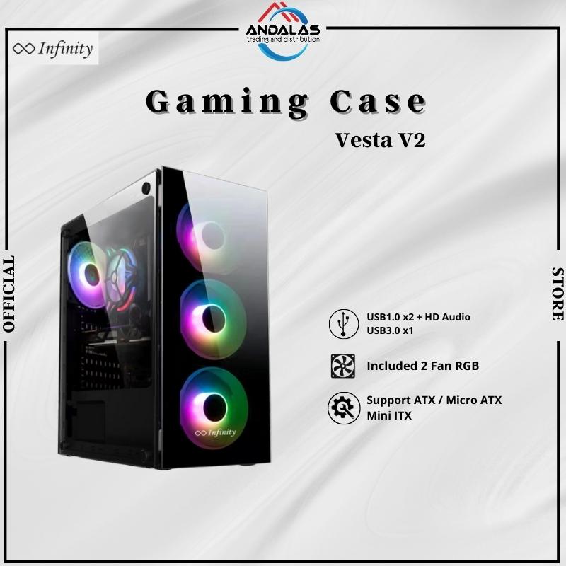 Casing Gaming Case PC Infinity Vesta V2 - Tempered Glass ATX RGB ...