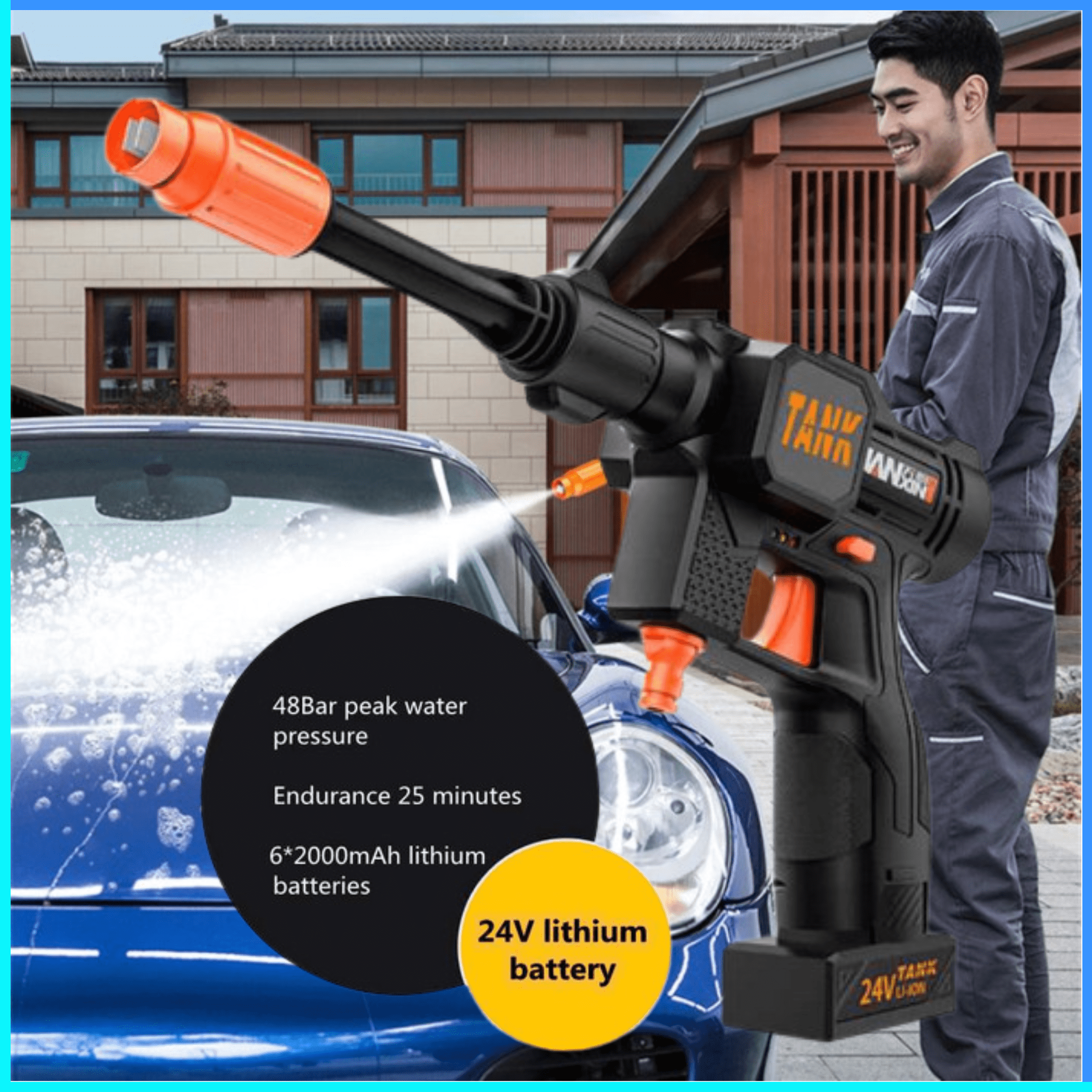 COD GUANXIN Semprotan Air High Pressure Jet Recharge 24V / alat pencuci ...