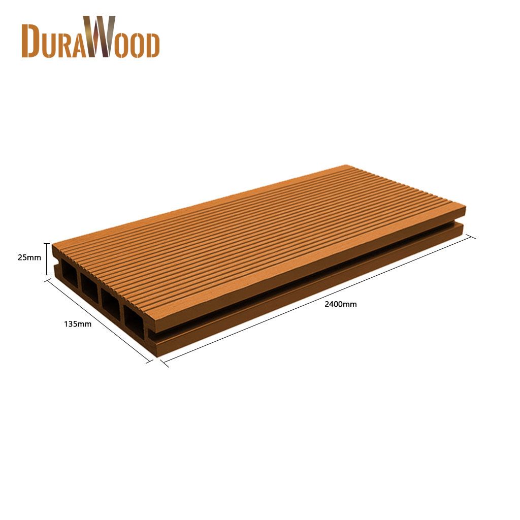 Durawood Papan Kayu Wpc Hollow Board GW007A Teak 240x13.5x2.5 Cm Coklat ...