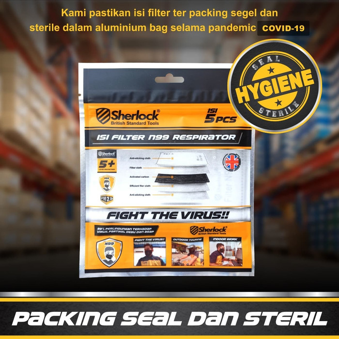 Masker Kain Resfirator Sherlock with N99 Carbon Filter | Lazada Indonesia