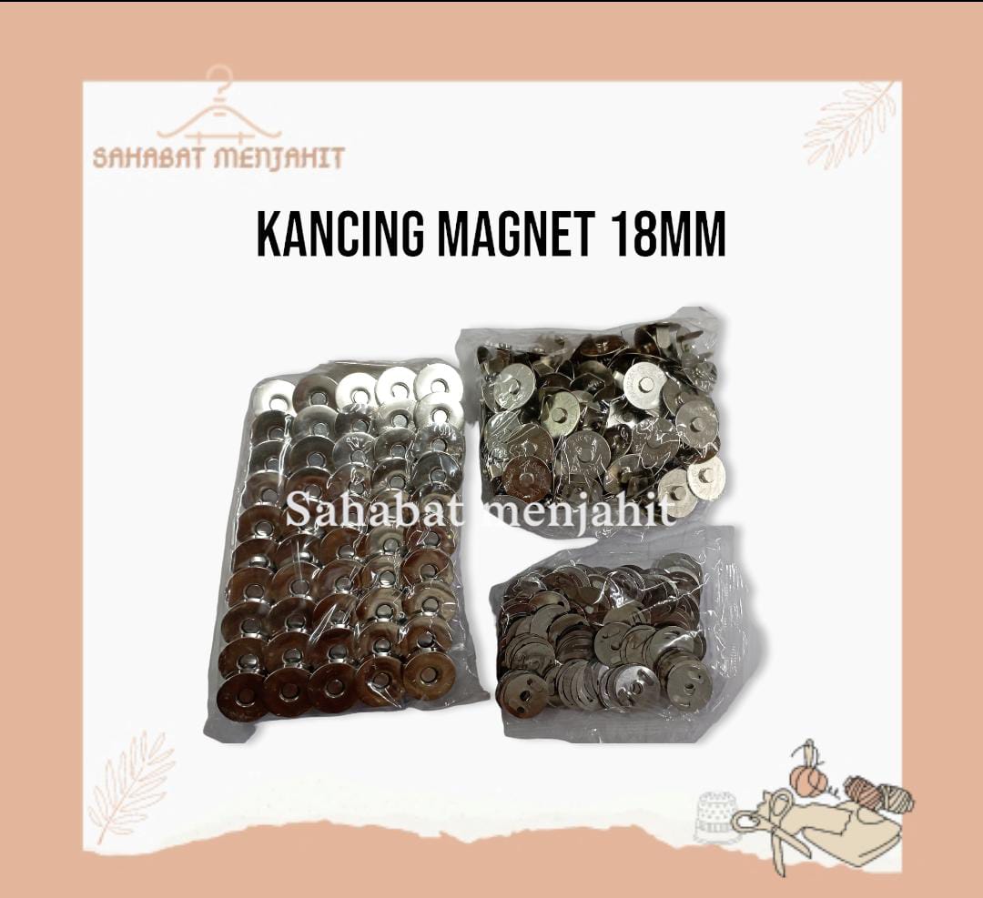 Kancing Magnet Tas / Dompet Ukuran 18mm ( 1Box -/+ 100 pcs ) | Lazada ...