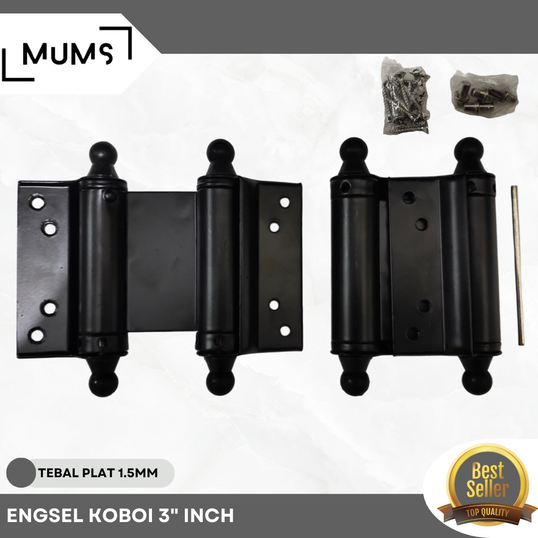 Engsel Pintu Koboi IGM 3" Inci Engsel Veer Engsel Hitam Besi Bolak ...
